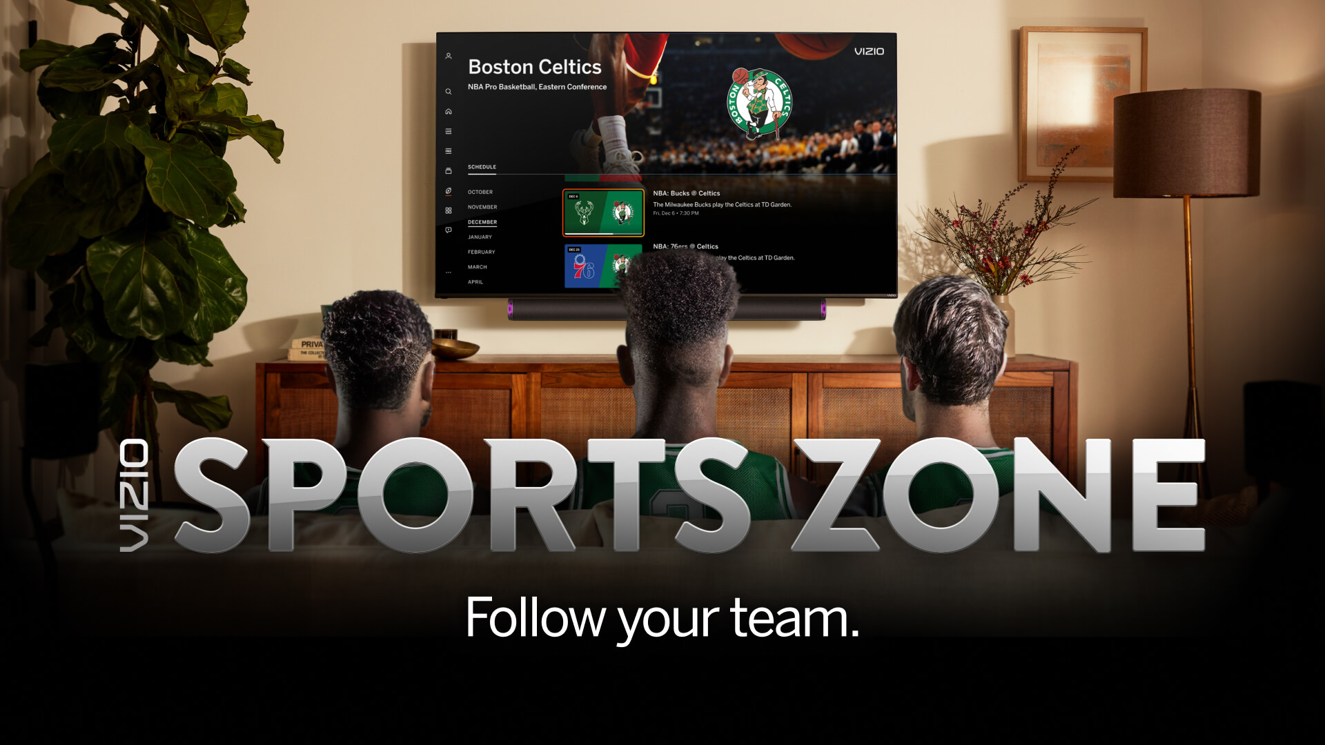 Never Miss Your Team's Action with VIZIO Sports Zone's New Team Pages